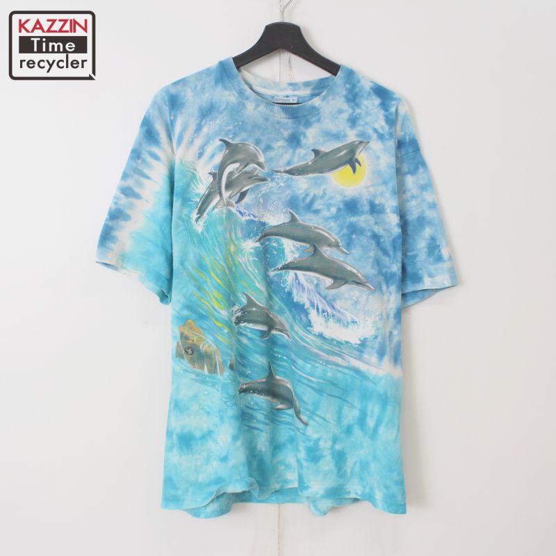 【楽天市場】P10倍! 90s ヴィンテージ LIQUID BLUE イルカ 半袖Tシャツ 古着 ★ メンズ 表記Lサイズ ブルー ...