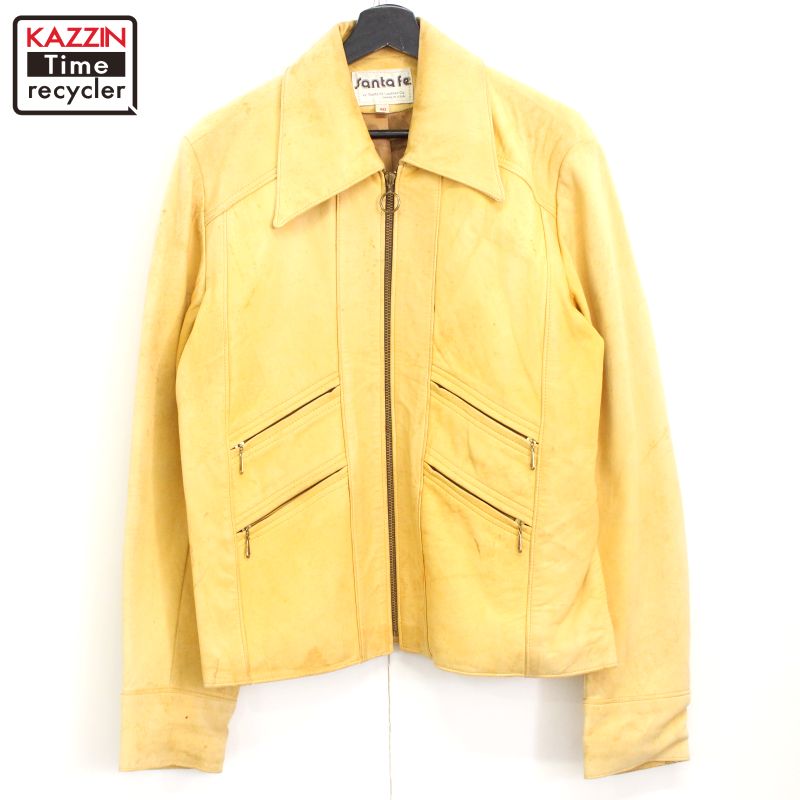 【楽天市場】P10倍! 70s USA製 ヴィンテージ Santafe レザージャケット 古着 ★ メンズ Lサイズ相当 ベージュ ...