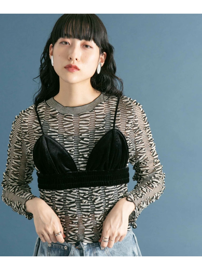 【楽天市場】【予約】ベロアコンパクトブラ KBF ケービーエフ トップス その他のトップス ブラック【先行予約】*【送料無料】[Rakuten Fashion]：KBF／ケービーエフ