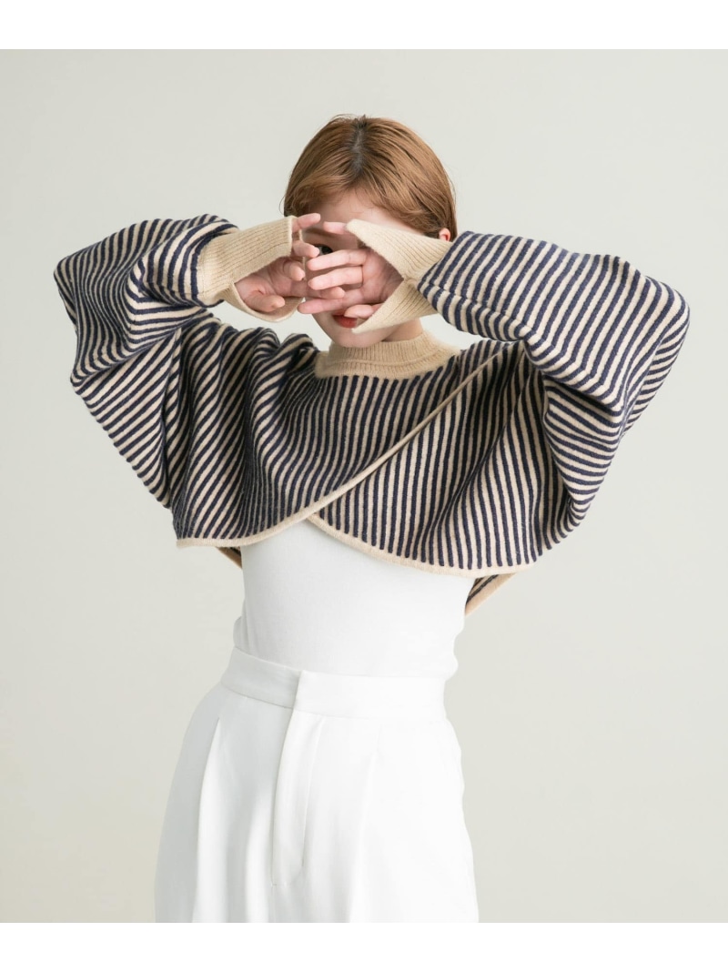 【楽天市場】【SALE／30%OFF】2WAYタックボーダークロップドニット KBF ケービーエフ トップス ニット ネイビー ブラウン グリーン【RBA_E】【送料無料】[Rakuten ...