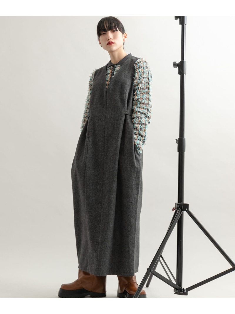 【楽天市場】【SALE／50%OFF】『2サイズ展開』ツイードジャンパースカート KBF ケービーエフ ワンピース・ドレス ワンピース カーキグリーン グレー【RBA_E】【送料無料 ...