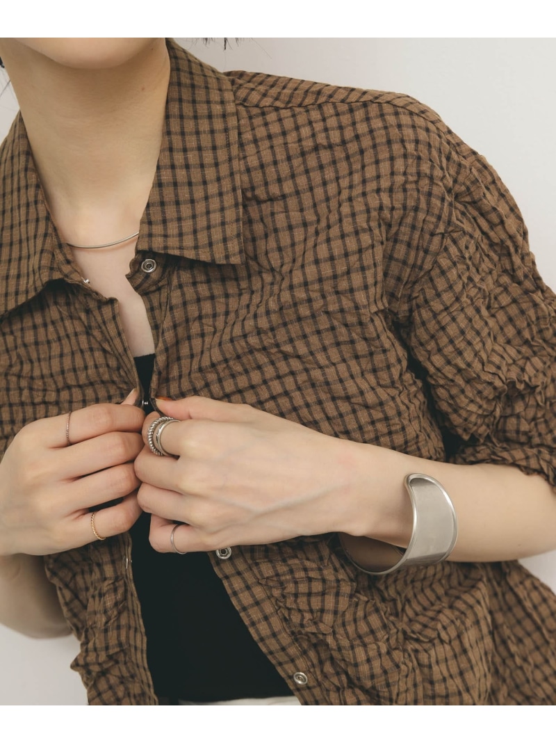 【楽天市場】【予約】ワッシャーチェックシャツ KBF ケービーエフ トップス シャツ・ブラウス グレー ホワイト ブラウン【先行予約】*【送料無料】[Rakuten Fashion]：KBF ...