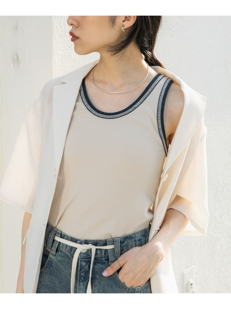 【楽天市場】バイカラータンクトップ KBF ケービーエフ トップス ノースリーブ・タンクトップ ベージュ ブルー ブラウン[Rakuten ...