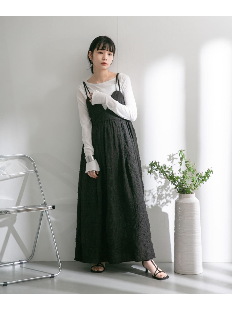 マキシキャミワンピース KBF ケービーエフ ワンピース・ドレス ワンピース ブラック イエロー パープル【送料無料】[Rakuten Fashion]