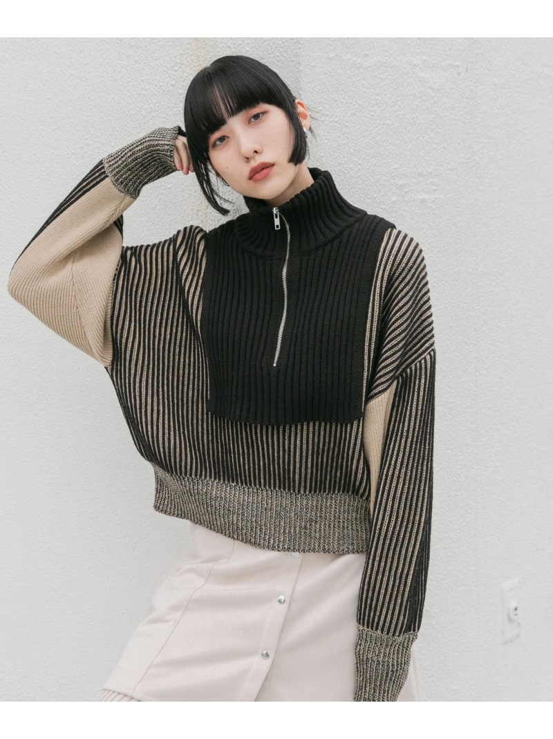 【楽天市場】【予約】『WEB/一部店舗限定カラー』レイヤードハーフZIPニット KBF ケービーエフ トップス ニット【先行予約】*【送料無料】[Rakuten Fashion]：KBF／ケービーエフ