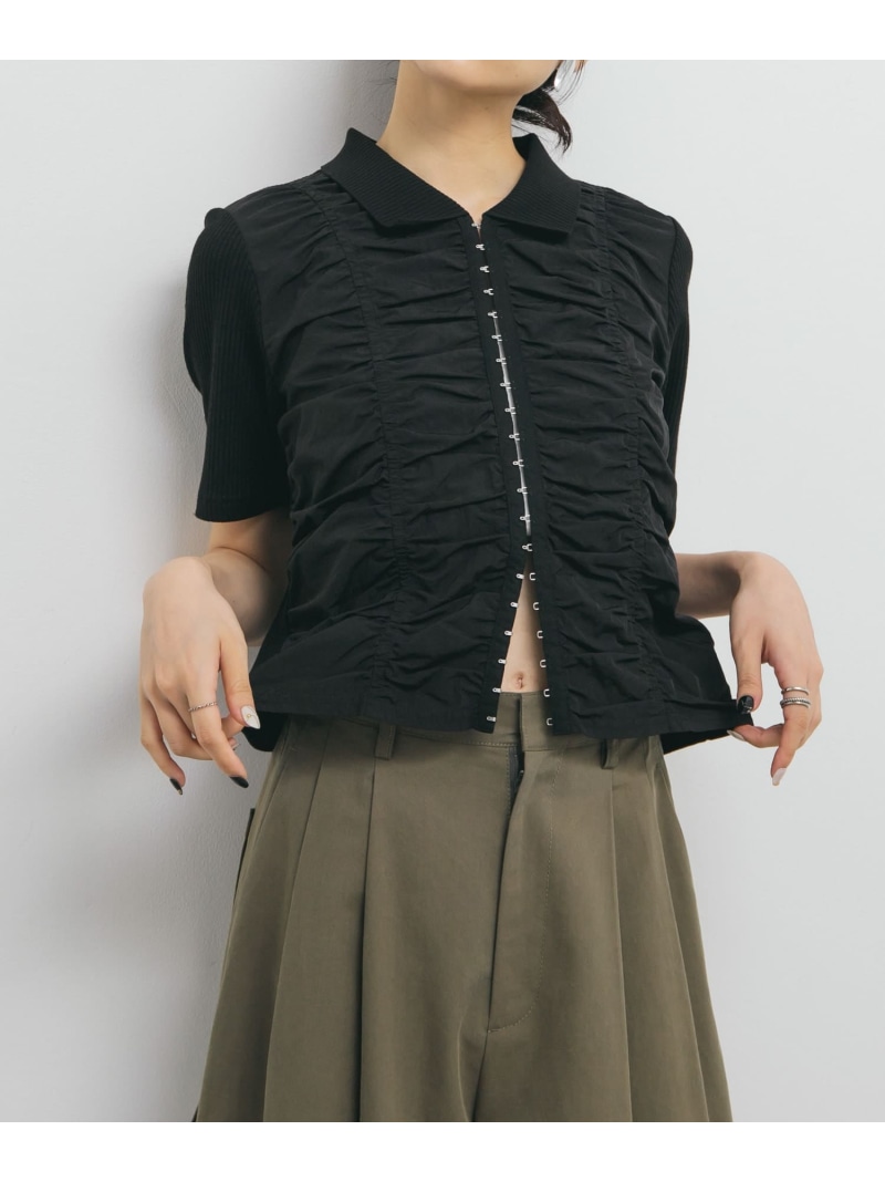 【楽天市場】【SALE／50%OFF】フロントホックシャーリングRIBトップス KBF ケービーエフ トップス カットソー・Tシャツ ホワイト ブラック【RBA_E】[Rakuten ...