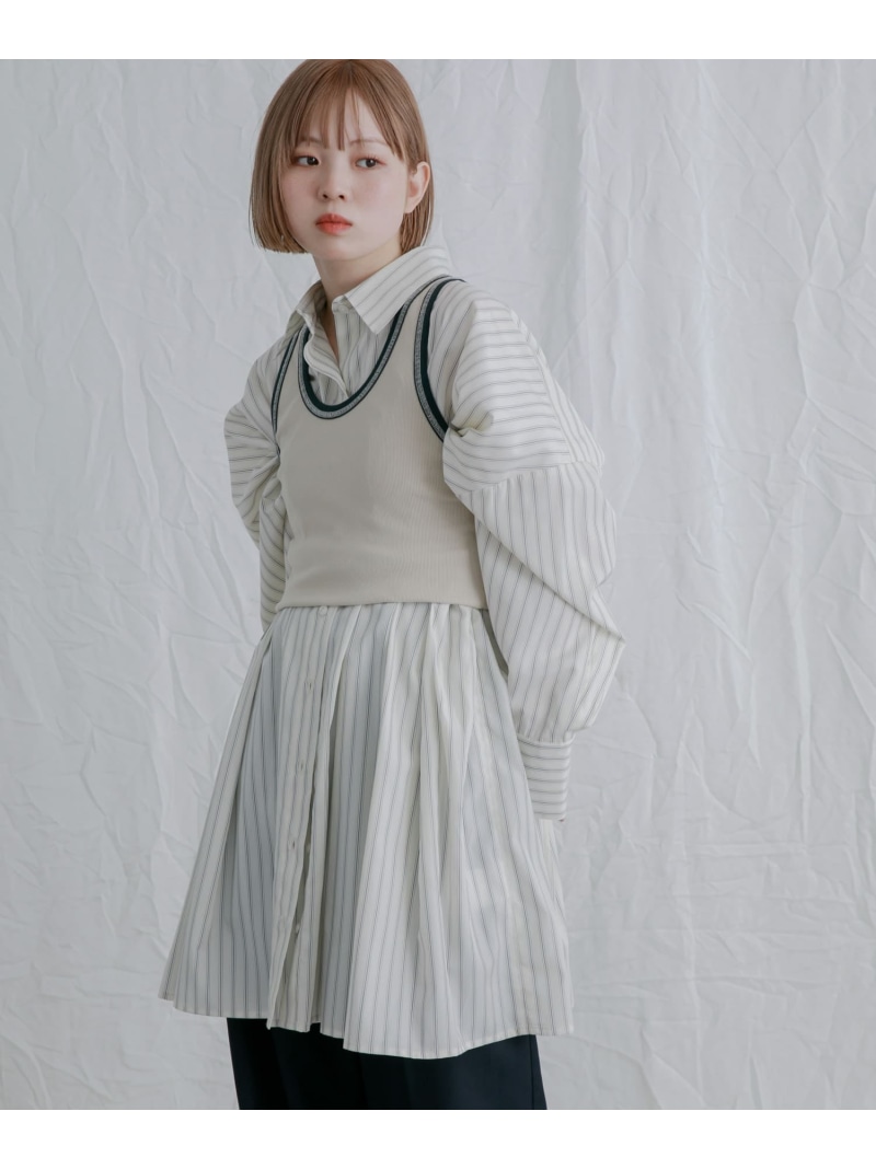 【楽天市場】【SALE／30%OFF】ストライプウエストタックミニワンピース KBF ケービーエフ ワンピース・ドレス ワンピース ブルー ベージュ【RBA_E】【送料無料】[Rakuten ...