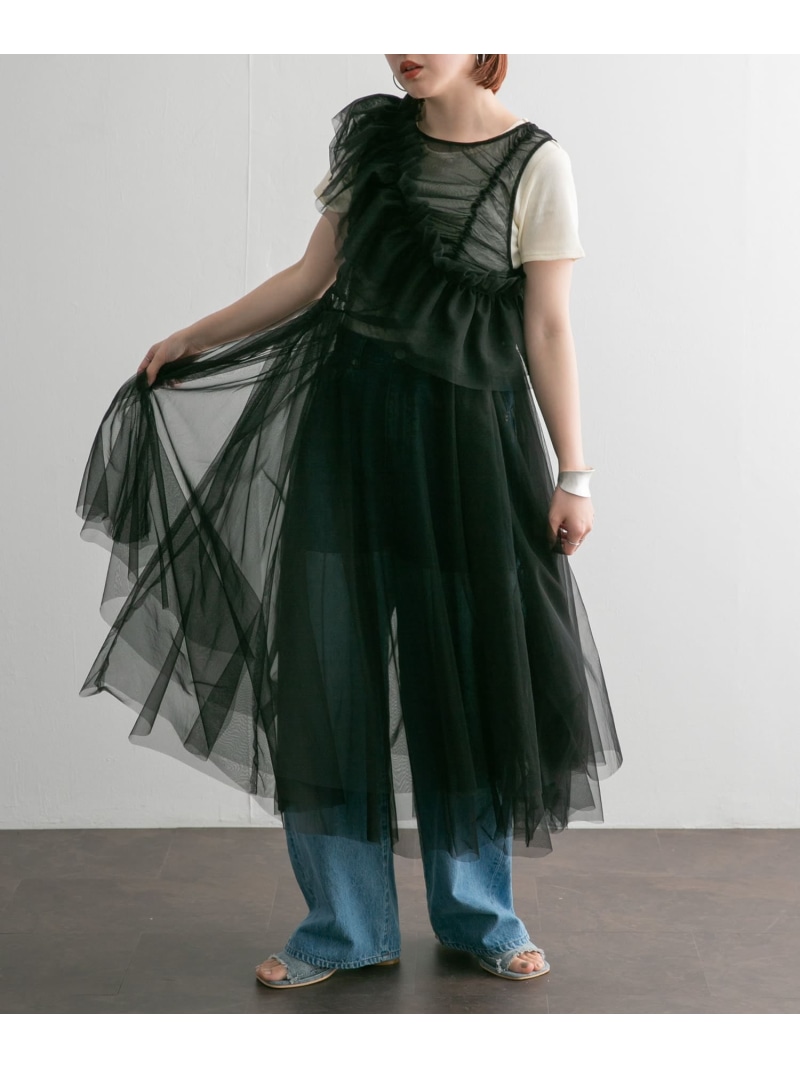 【楽天市場】『高橋愛*KBF』フリルSETチュールワンピース KBF ケービーエフ ワンピース・ドレス ワンピース ブラック【送料無料】[Rakuten Fashion]：KBF／ケービーエフ