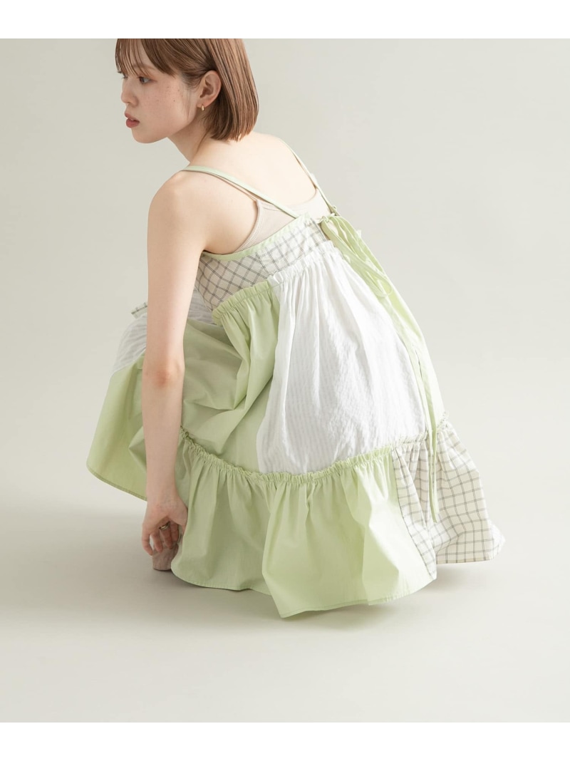 【楽天市場】【予約】パッチワークミニキャミワンピース KBF ケービーエフ ワンピース・ドレス ワンピース ネイビー【先行予約】*【送料無料】[Rakuten Fashion]：KBF／ケービーエフ