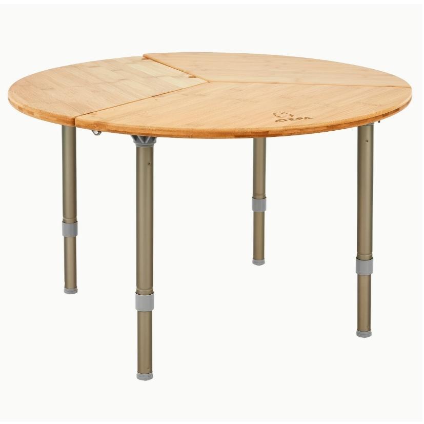 【楽天市場】バンブー ラウンド 折りたたみテーブル キャンプテーブル ティピー ベルテント用 3つ折り ポータブル キャンプテーブル：KC club