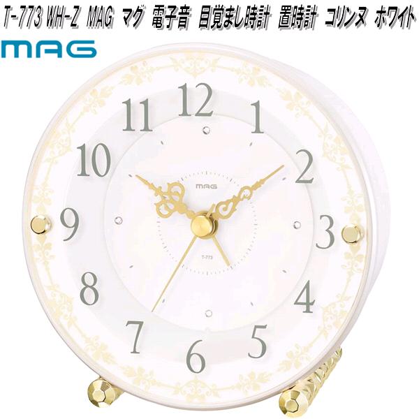 【楽天市場】ノア精密 T-773 WH-Z MAG マグ 電子音 目覚まし時計 置時計 コリンヌ ホワイト T773【お取り寄せ商品】 クロック 時計：KCMオンラインショップ