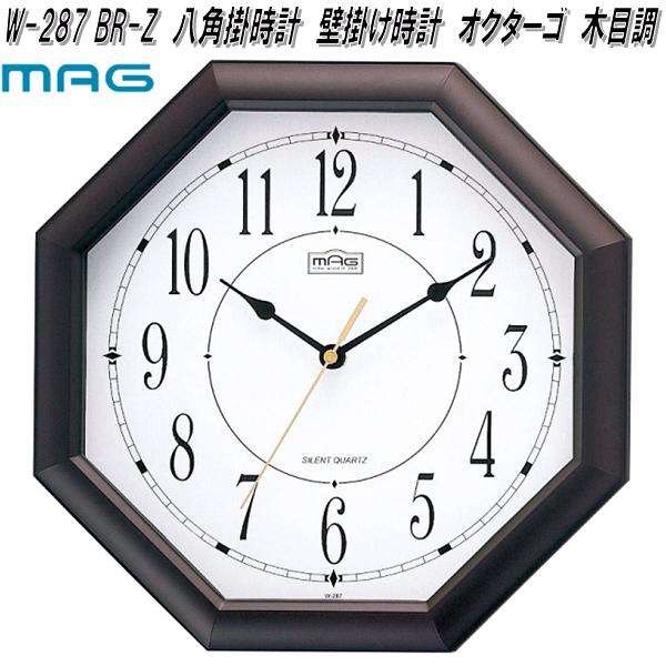 【楽天市場】ノア精密 W-287 BR-Z MAG マグ 八角 掛時計 壁掛け時計 オクターゴ 木目調 ブラウン W287BRZ【お取り寄せ商品】 クロック 時計：KCMオンラインショップ