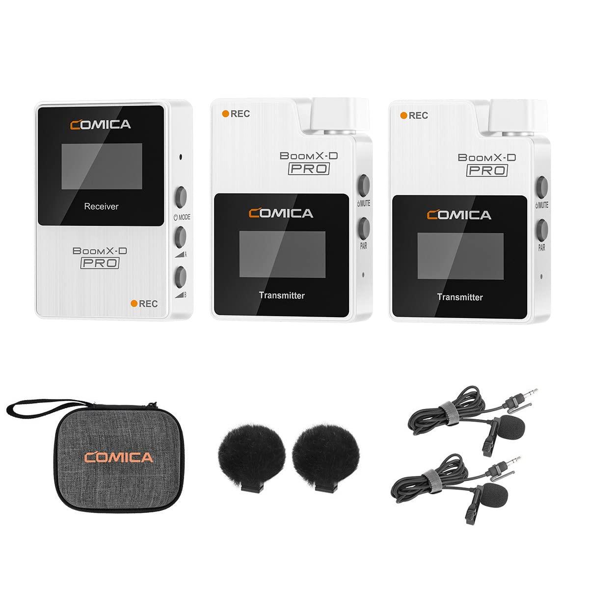 【楽天市場】COMICA BoomX-D PRO D2 ワイヤレスマイク ビデオマイク ワイヤレスラベリアマイク 2.4G無線 2台送信機 1 ...