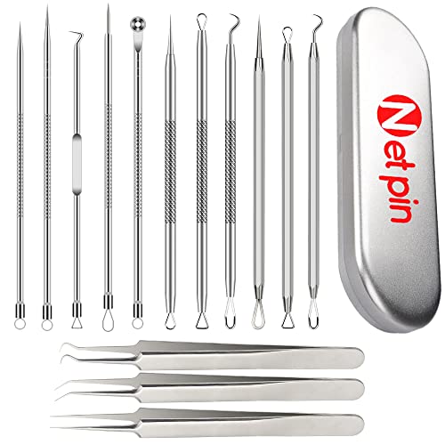 【楽天市場】Netpin 角栓取り 毛抜き 角栓 ピンセット 14本セット ニキビ取り アクネプッシャーキット にきび いちご 鼻ケア 黒ずみ ...