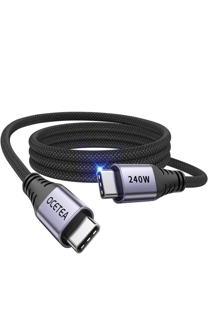【楽天市場】Ocetea 240W USB C ケーブル PD3.1 超急速充電 USB-C ケーブル 高耐久ナイロン タイプc ケーブル iPhone 16/15 Pro Max Plus ...