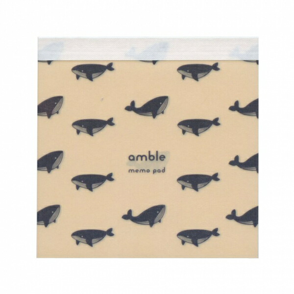【楽天市場】スクエア メモパッド amble【Whale】メモ メモ帳 透け感 かわいい：文具・文房具のKDM 楽天市場支店