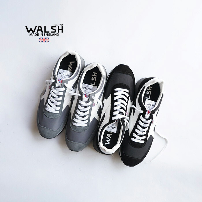 【楽天市場】WALSH ウォルシュ スニーカー TORNADO グレー ブラック 黒トルネード トレイル ランニングシューズ スニーカー メンズ レディース サイズ感 イギリス製 英国製 ...