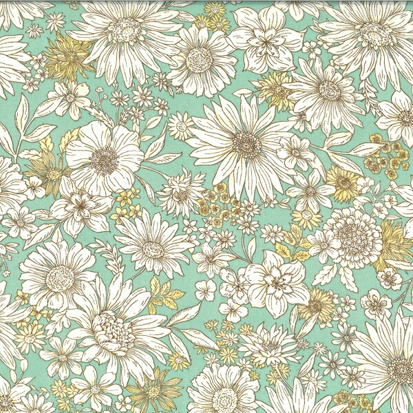 【楽天市場】軽はっ水 ナイロンオックス 生地 フラワープリント 80010 ミント/エコバッグ /ランドセルカバー/ レインコート 撥水/花柄 ...