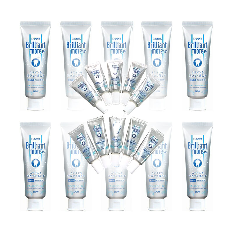 【楽天市場】【対象商品PT10倍開催中】 ライオン DENT. ブリリアントモア ダブル ナチュラルペパーミント 90g 10本 + 20g 10本 ホワイトニング 【送料無料】【最安値挑戦中 ...