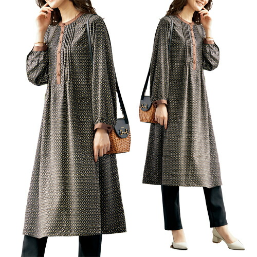 楽天市場】ロングワンピース ロング丈 紺色 長袖 レディース