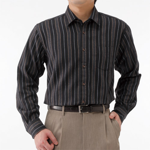 楽天市場】カジュアルシャツ ストライプ メンズ シニア 秋冬