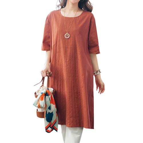 楽天市場】シャツワンピース レディース 日本製 ポンチ素材 襟付き