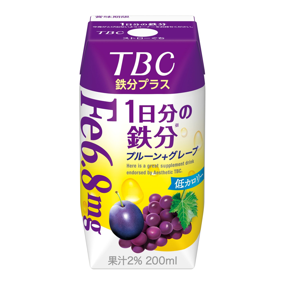 【楽天市場】森永乳業 TBC 1DAYサポート 1日分の鉄分 プルーン+グレープ 200ml 24本x2ケース 低カロリー 1日分の鉄分：健康屋 楽天市場店
