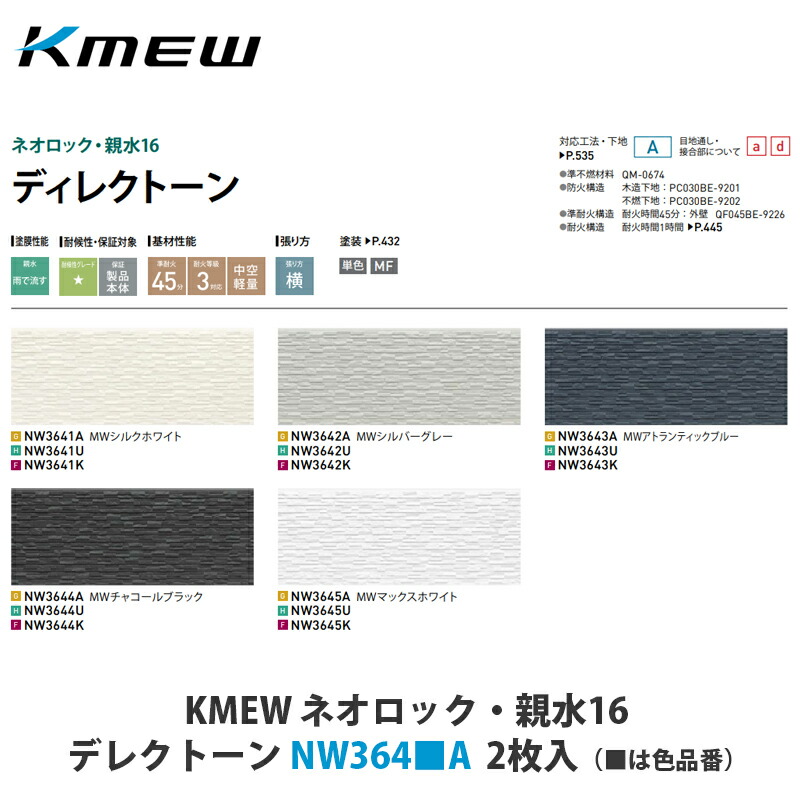 【楽天市場】KMEW【窯業サイディング本体 ネオロック・親水16 ディレクトーン NW364 A 2枚入】( は色品番)：建設DIY事業部 楽天市場店