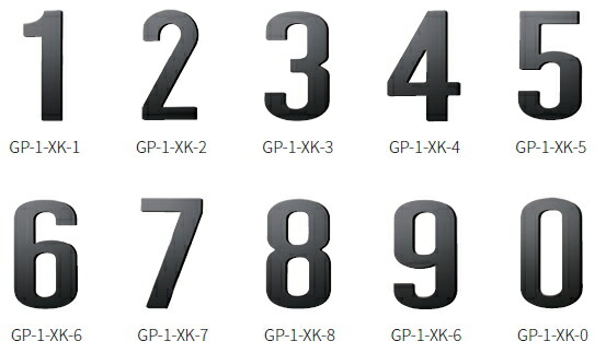 【楽天市場】KAWAJUN（カワジュン） ルームナンバー GP-1-XK（ブラック）【1文字単位】【※メーカー取寄の諸経費が送料に含まれております】：ケンチクボーイ