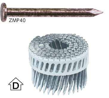 【楽天市場】ムラタ ZN接合金物用釘（シート連結） ZMP40（茶メッキ）【1ケース/1巻100本×20巻入】 M6217：ケンチクボーイ