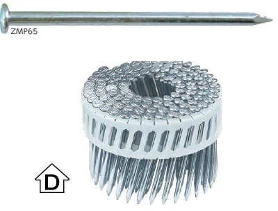 【楽天市場】ムラタ ZN接合金物用釘（シート連結） ZMP65（メッキ）【1ケース/1巻100本×20巻入】 M6218：ケンチクボーイ