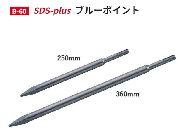 【楽天市場】モクバ SDS-plus ブルポイント B-60 【全長250mm×軸径15φ】：ケンチクボーイ