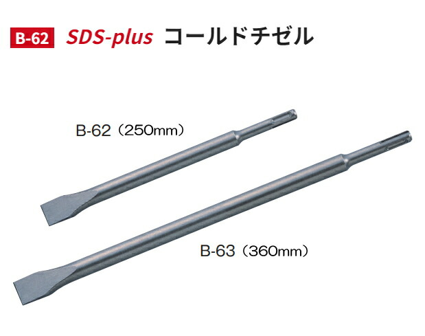 【楽天市場】モクバ SDS-plus コールドチゼル B-62 【刃幅20mm×全長250mm×軸径15φ】：ケンチクボーイ