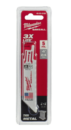 【楽天市場】ミルウォーキー THIN KERF金工用レシプロソーブレード 24TPI 101mm（5本パック） 48-00-5185：ケンチクボーイ
