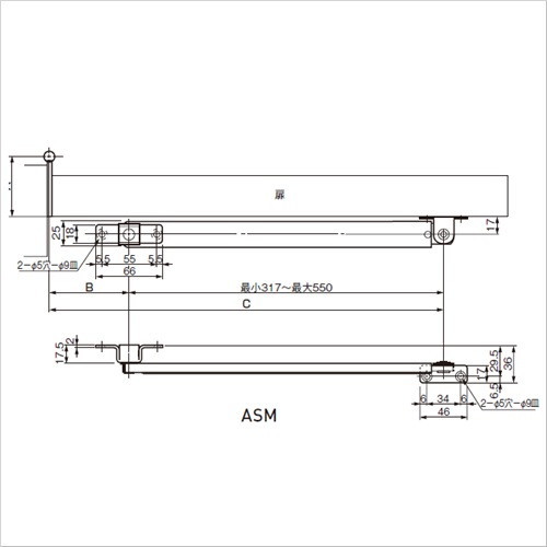 【楽天市場】杉田エース アームストッパー ASM-SG（サテンゴールド/真鍮メッキ・静電塗装） 163-079：ケンチクボーイ