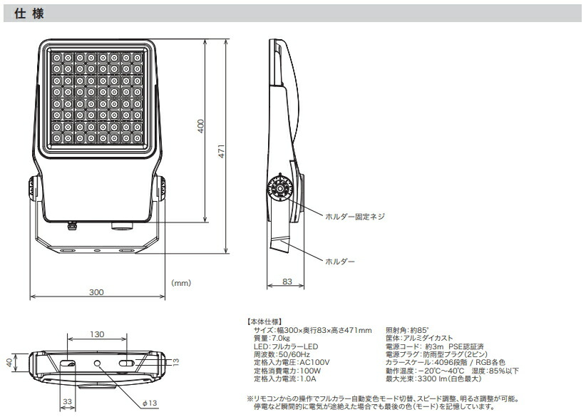 【楽天市場】DENSAN（デンサン/ジェフコム） LEDプロジェクションライト [投照器] PDS-C04-100FL：ケンチクボーイ