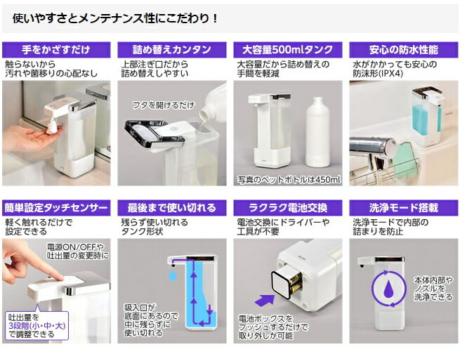 【楽天市場】朝日電器/ELPA センサー式 オートディスペンサー [泡タイプ] ESD-09AS：ケンチクボーイ