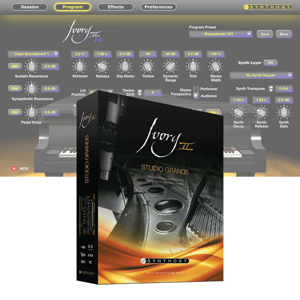 【楽天市場】Synthogy Ivory II Studio Grands [メール納品][メーカープロモーション 2026/1/5まで]：MUSICLAND KEY -楽器-
