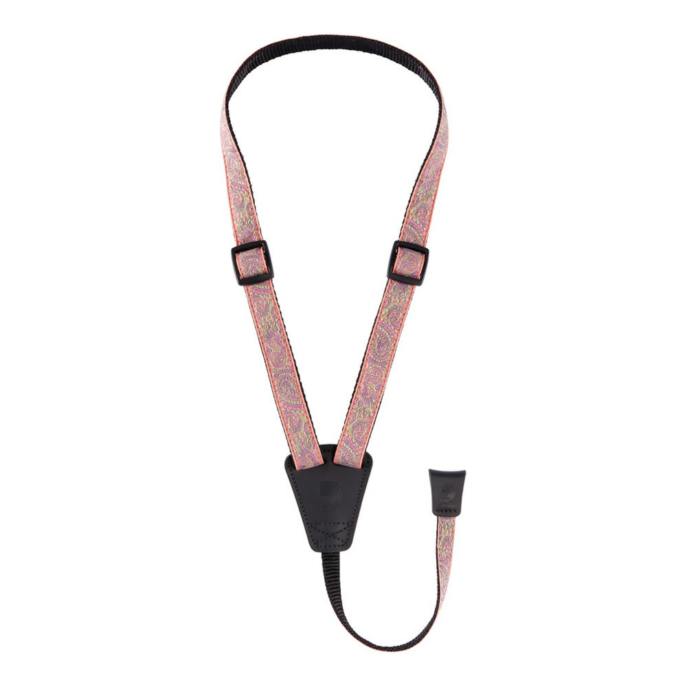 【楽天市場】D'Addario Jacquard Cradle Ukulele Strap, Paisley, Pink/Green ...
