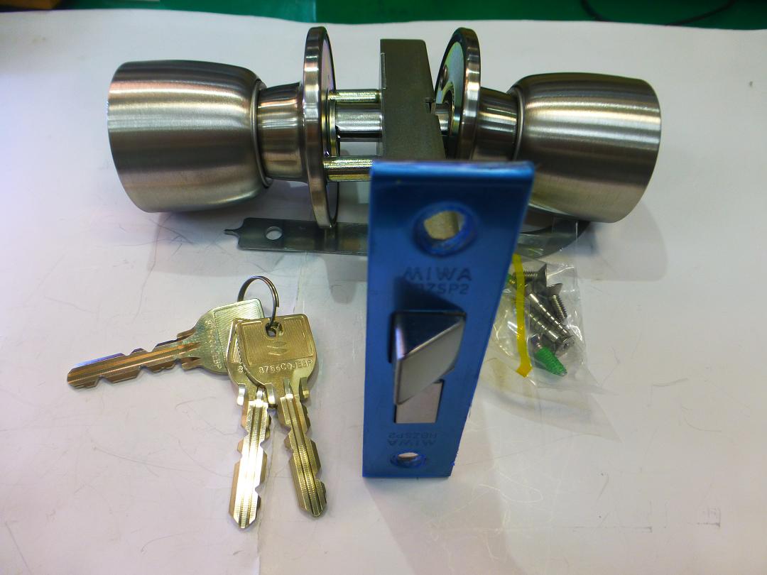 【楽天市場】MIWA 握り玉錠 U9HBZ-1LS （M-66) YKK B/S100 ドア厚25.5~30mm：鍵の森の館