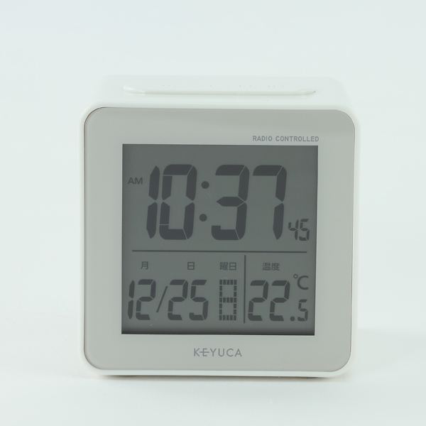 【楽天市場】【KEYUCA公式店】ケユカ cube 電波クロック ホワイト 目覚まし時計 W74×H72×D50mm ライト付き|置き時計 電波時計 置時計 コンパクト シンプル 結婚祝い ...