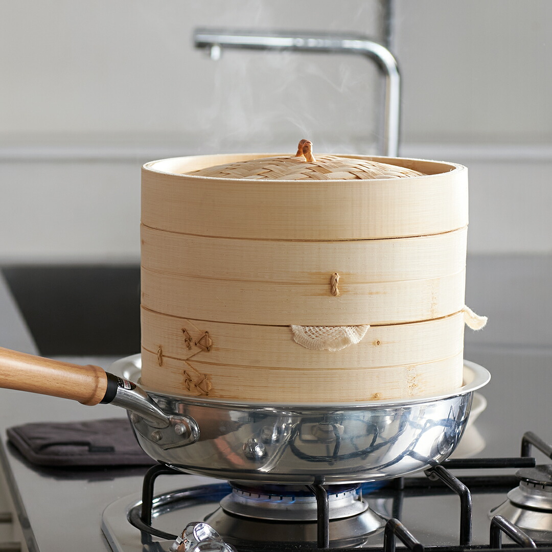 【KEYUCA公式店】ケユカ 竹せいろ2段 24cm [セイロ 蒸し 蒸し器 フライパン 鍋 アルミニウム 竹 調理ツール 調理器具 調理道具 キッチンツール キッチングッズ キッチン雑貨 ...