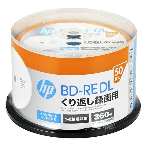 【楽天市場】ヒューレット・パッカード(HP) くり返し録画用 ブルーレイディスク BD-RE DL 50GB 50枚インクジェットプリンタ対応 ホワイト V：kichibei