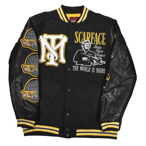 【楽天市場】SCARFACE×REASON / VARSITY JACKET / black×yellow：KICKBACK