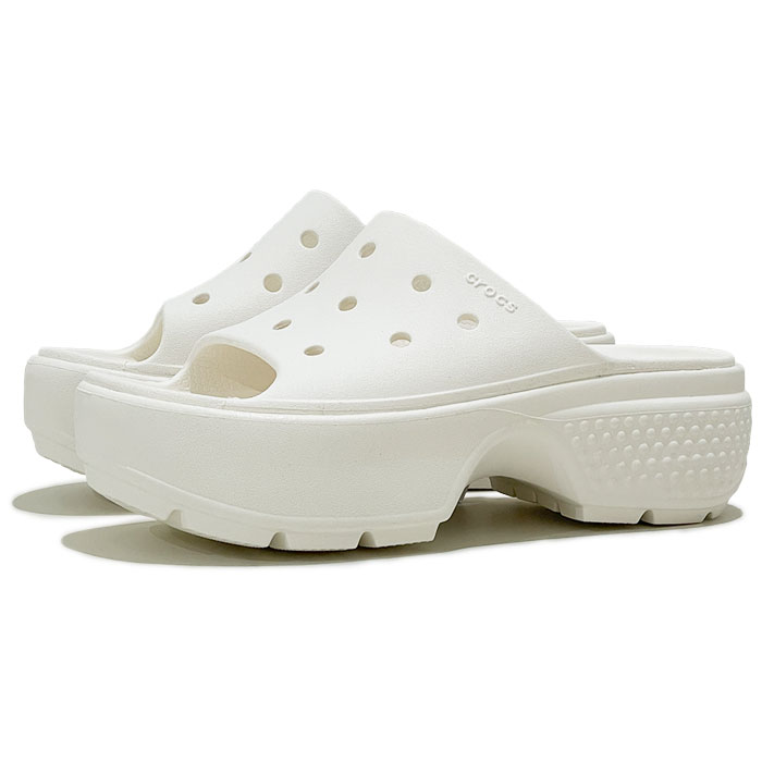 【楽天市場】crocs クロックス STOMP SLIDE ストンプ スライド サンダル 209346 DWV Chalk 【CHK ...