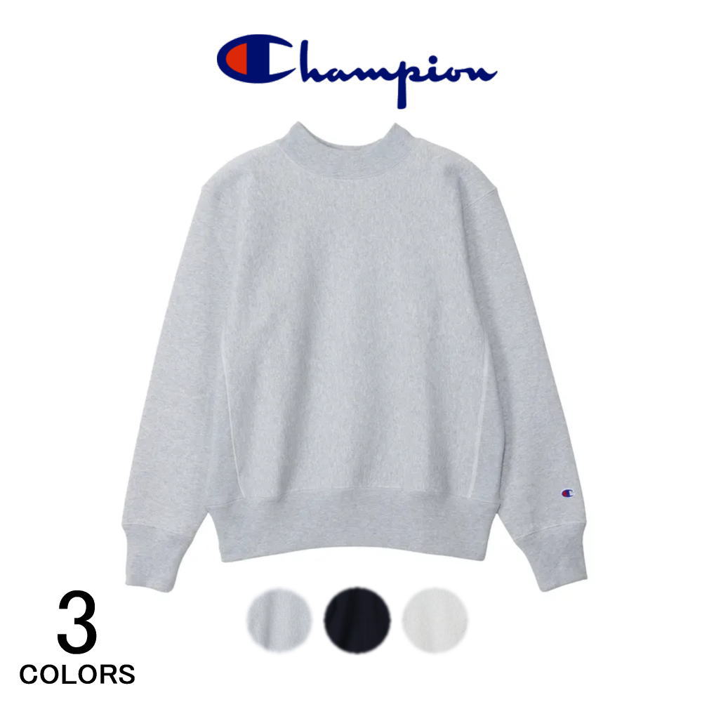 【楽天市場】チャンピオン Champion リバースウィーブ R モックネックスウェットシャツ 24FW リバースウィーブ R シルバーグレー ブラック オートミール C3-A032 040 ...