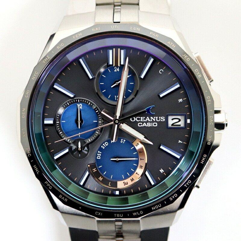 【楽天市場】【CASIO】カシオ オシアナス マンタ 電波ソーラー OCW-S5000C-1AJF チタン【中古】【代金引換不可 ...