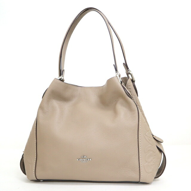 【楽天市場】【COACH】コーチ イーディ トートバック ベージュ×シルバー金具 レザー 12034【中古】【代金引換不可 ...
