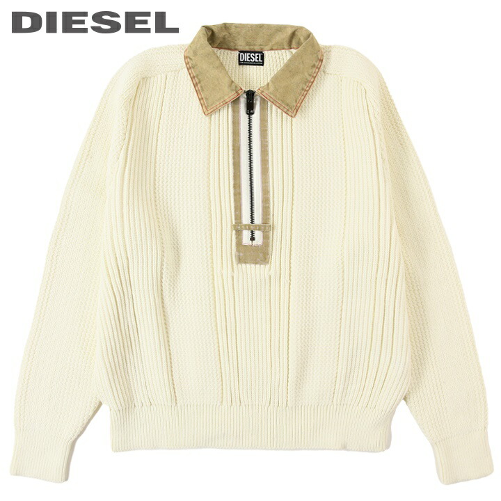 【楽天市場】 Diesel ディーゼル メンズ 襟切替 ハーフジップ ミドルゲージ 長袖ニットセーター【k Elpaso】【サイズxl