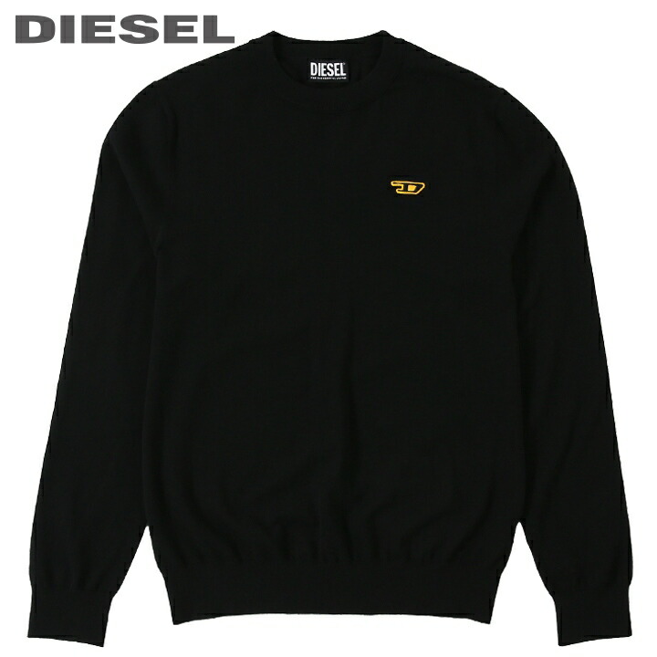 【楽天市場】 Diesel ディーゼル メンズ ワンポイント刺繍ロゴパッチ ストレッチウール プルオーバー 長袖ニットセーター【k